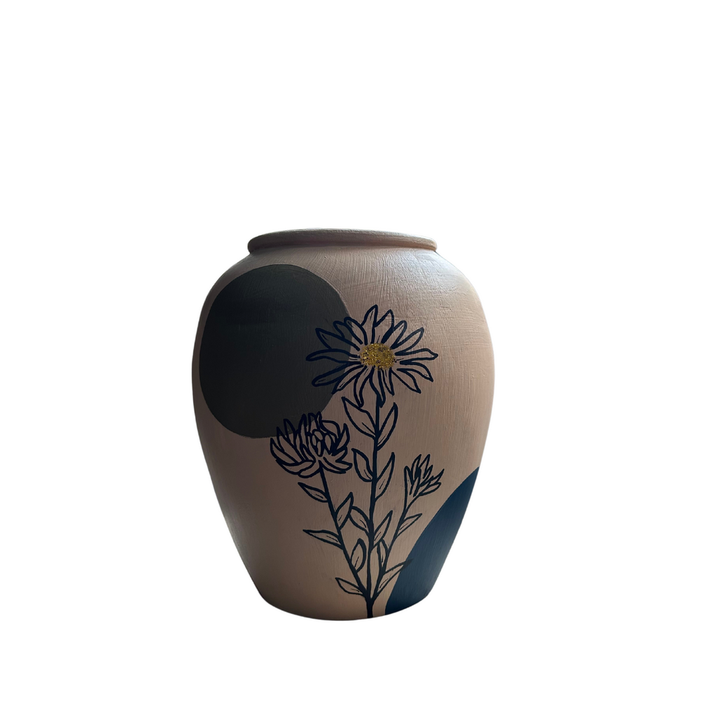 Flower Design Hand Painted Pot – baydar.co