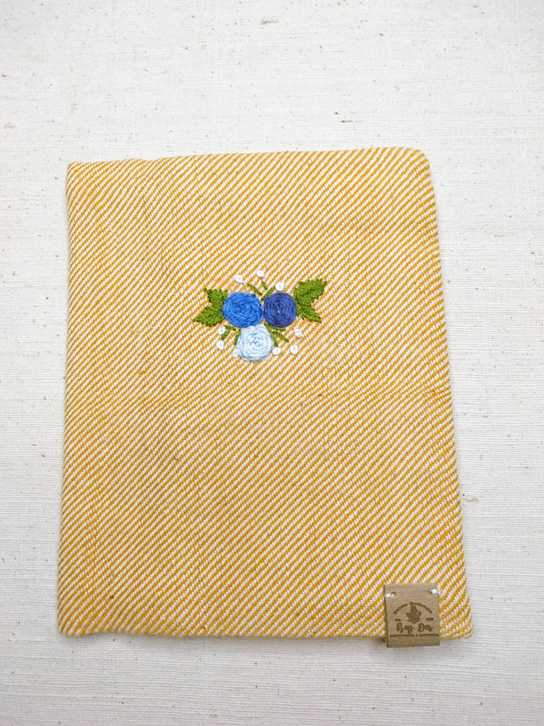 100% Cotton Book Cover with Beautiful Embroidery Flowers (Design 3 ...