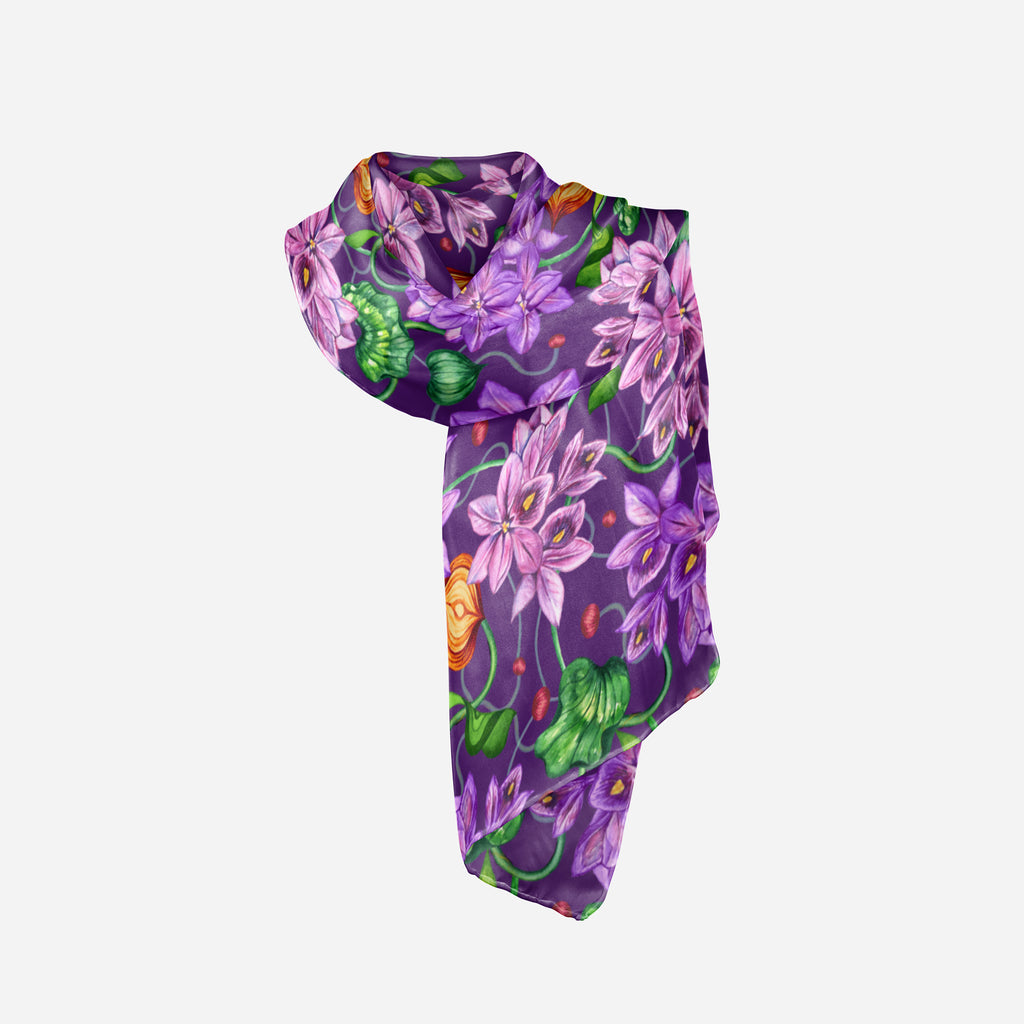 Hand-Painted Royal Bay Dar Flowers Art in Printed Silk Shawl – baydar.co