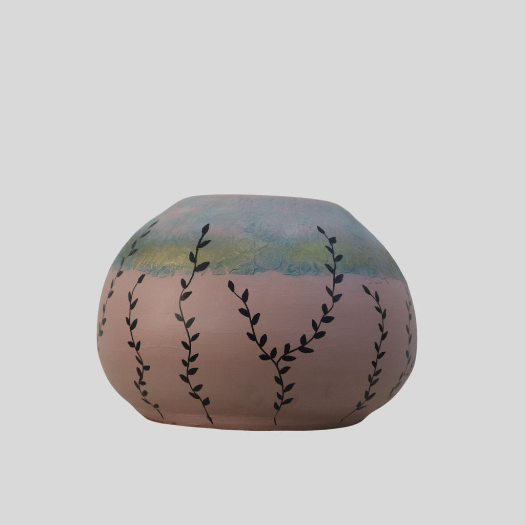 Hand painted Cat House Pot with Decoupage Flower Design – baydar.co